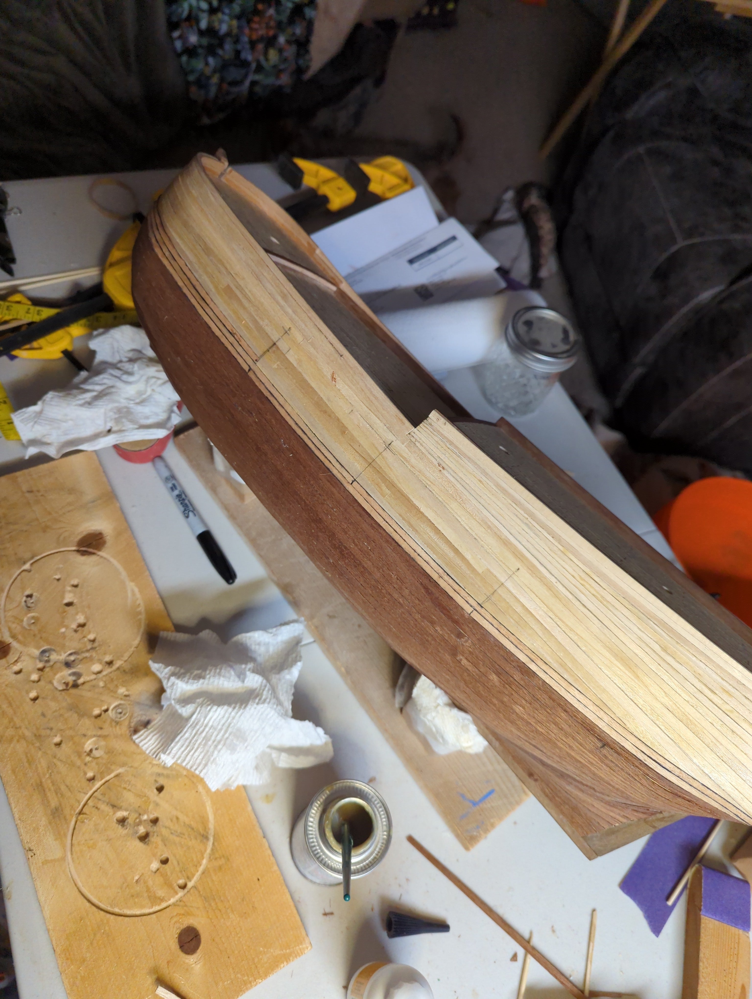 Second Planking Top Part of Hull - Roland's Ship Building Blog